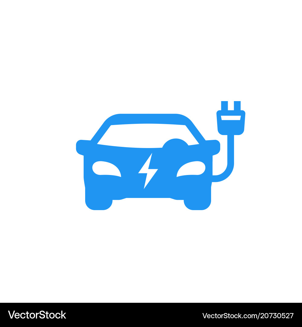 Electric car icon on white Royalty Free Vector Image