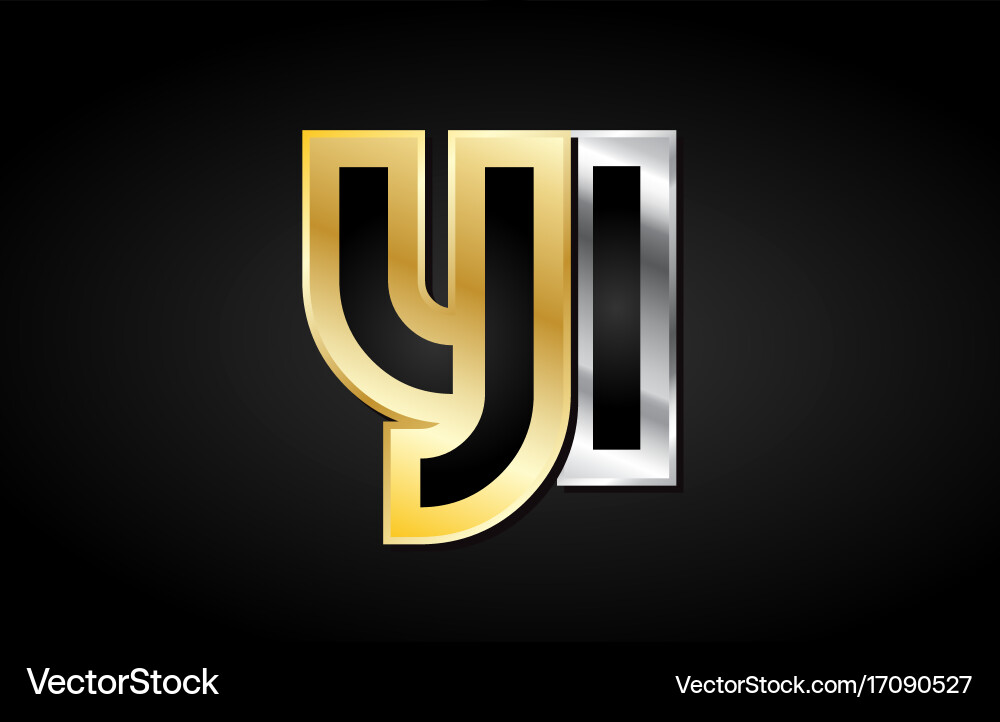 Gold silver letter joint logo icon alphabet design