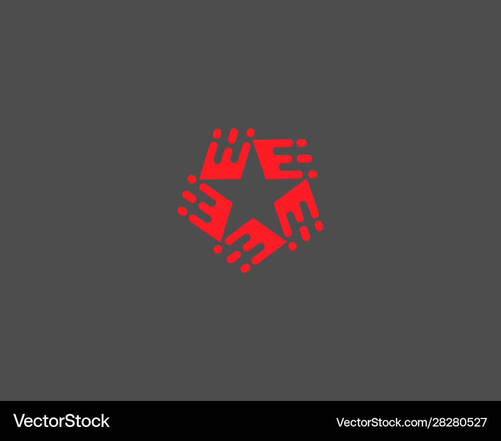 Graphic logo with stylized star letter Royalty Free Vector