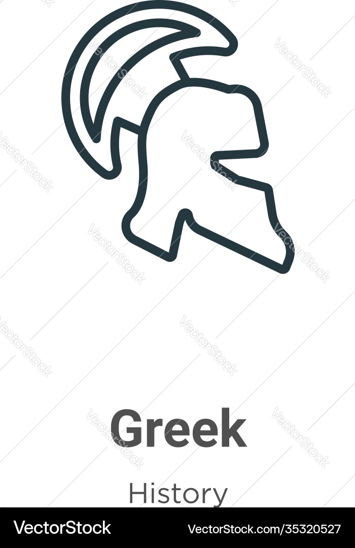 Greek outline icon thin line black icon Royalty Free Vector