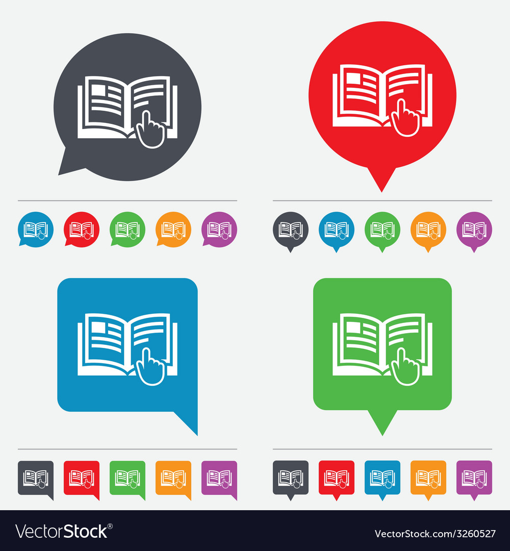 Instruction sign icon manual book symbol Vector Image