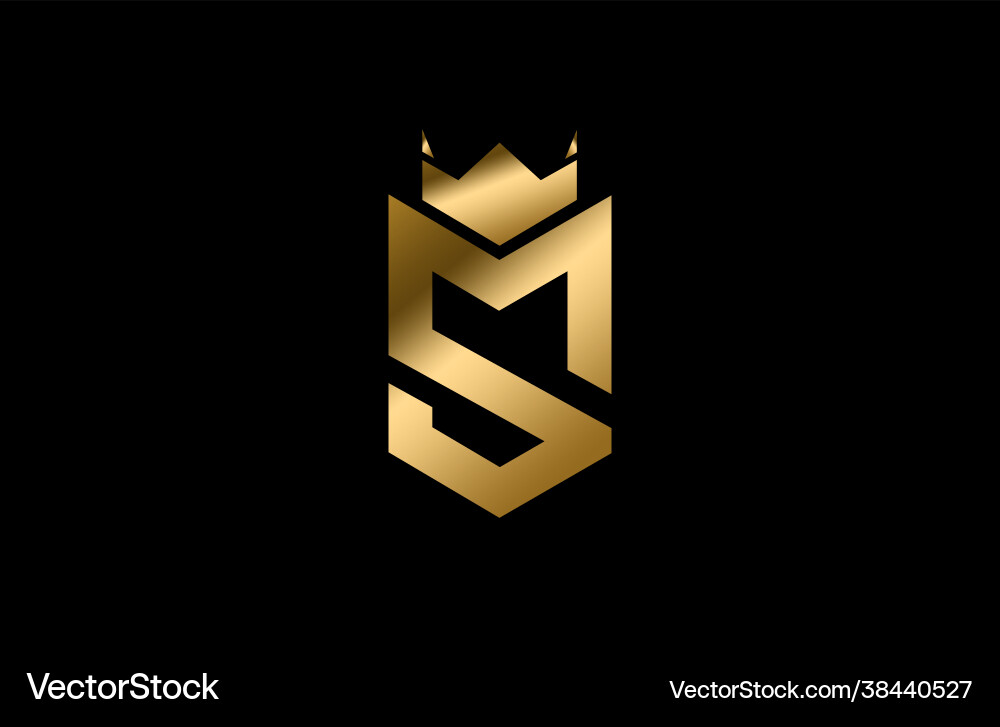 Letter s bold luxury gold logo Royalty Free Vector Image