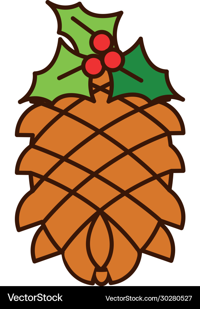 Merry christmas leafs and seeds Royalty Free Vector Image