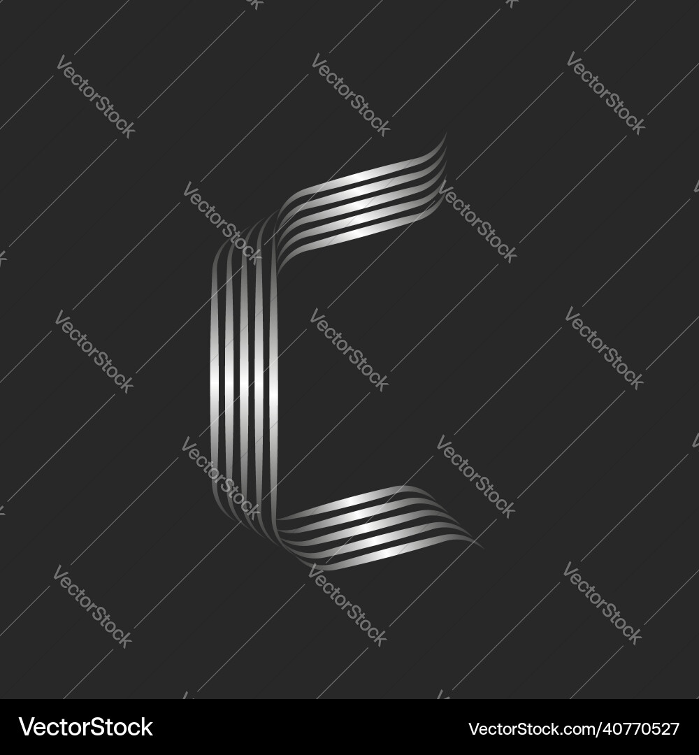 Metal letter c initial logo monogram minimal Vector Image