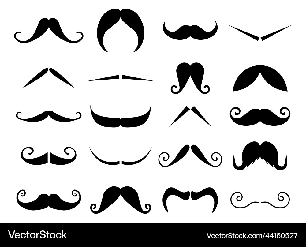 Moustache icons clipart Royalty Free Vector Image