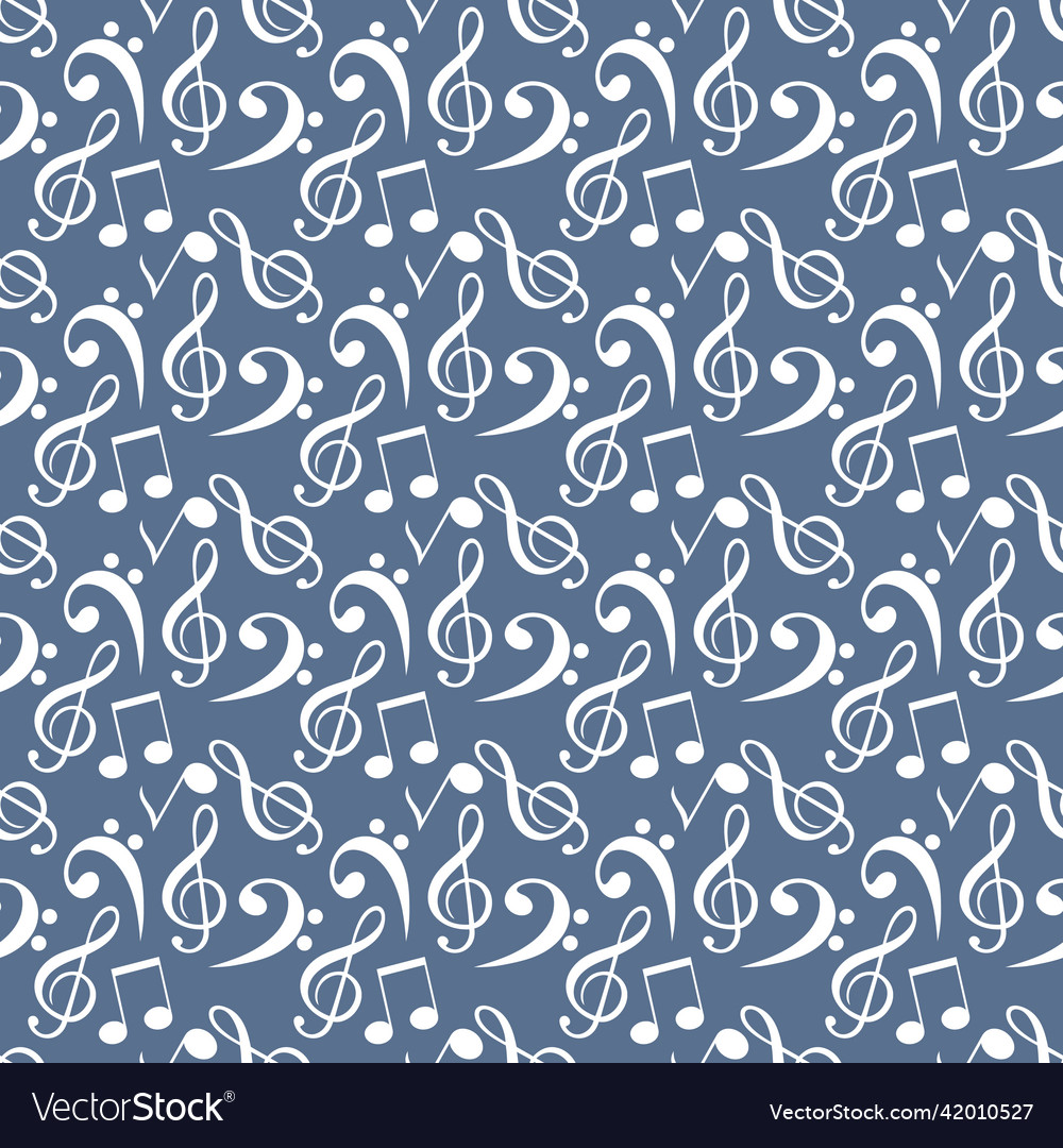 Musical notes seamless pattern flat style Vector Image