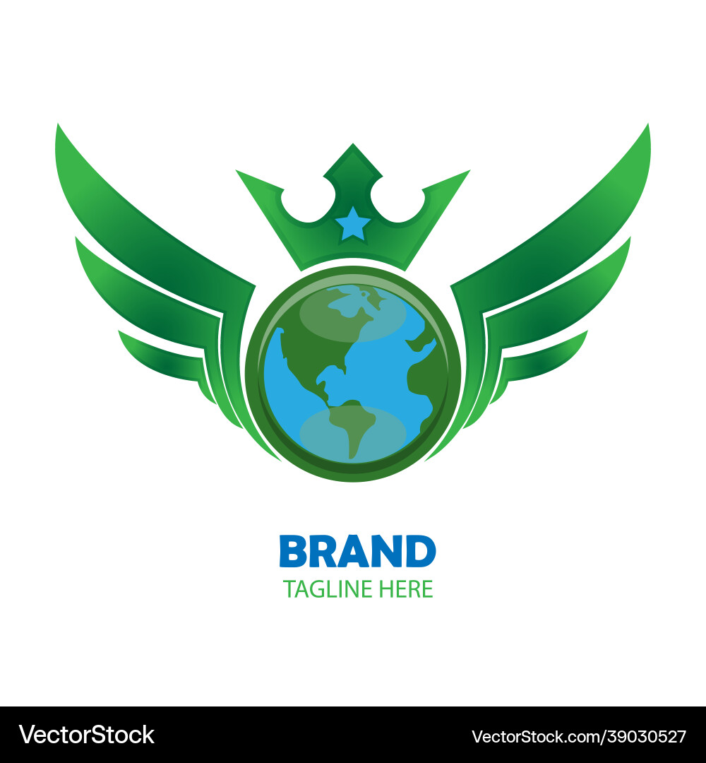 Planet earth with blue water icon logo Royalty Free Vector