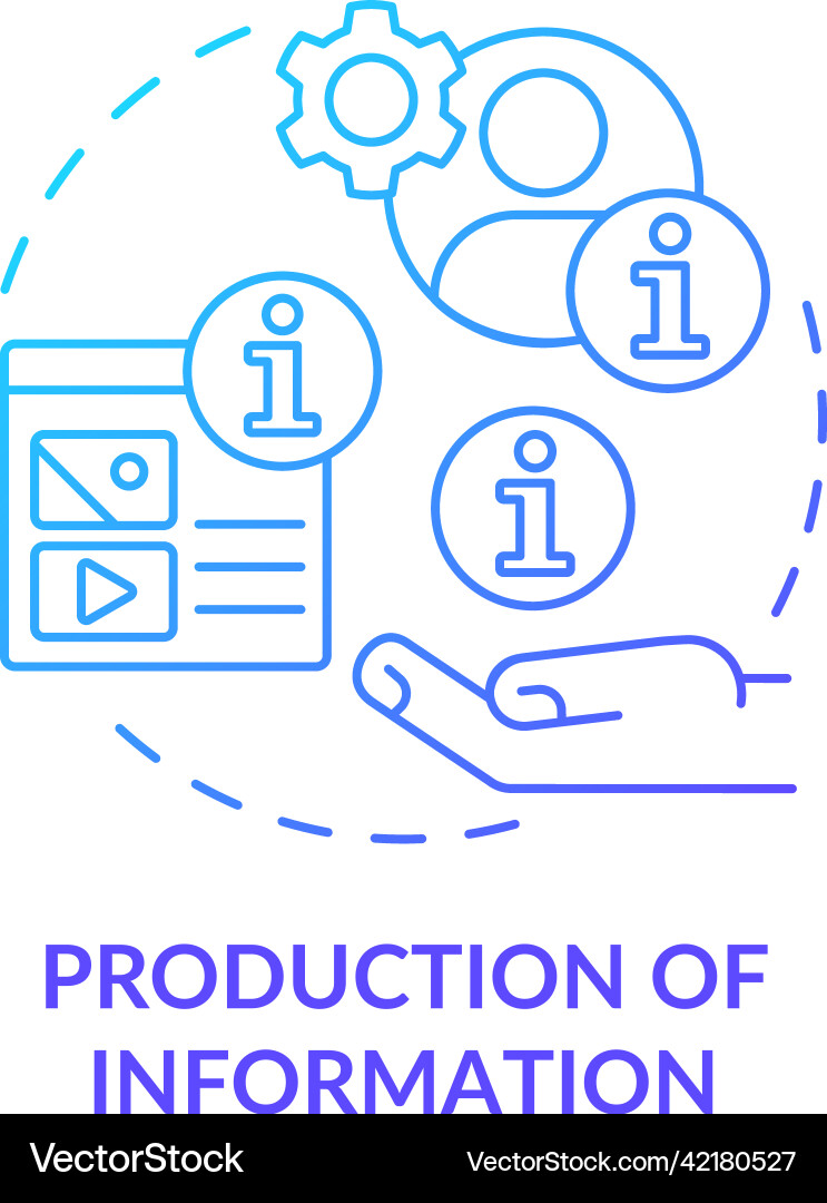 Production of information blue gradient concept Vector Image