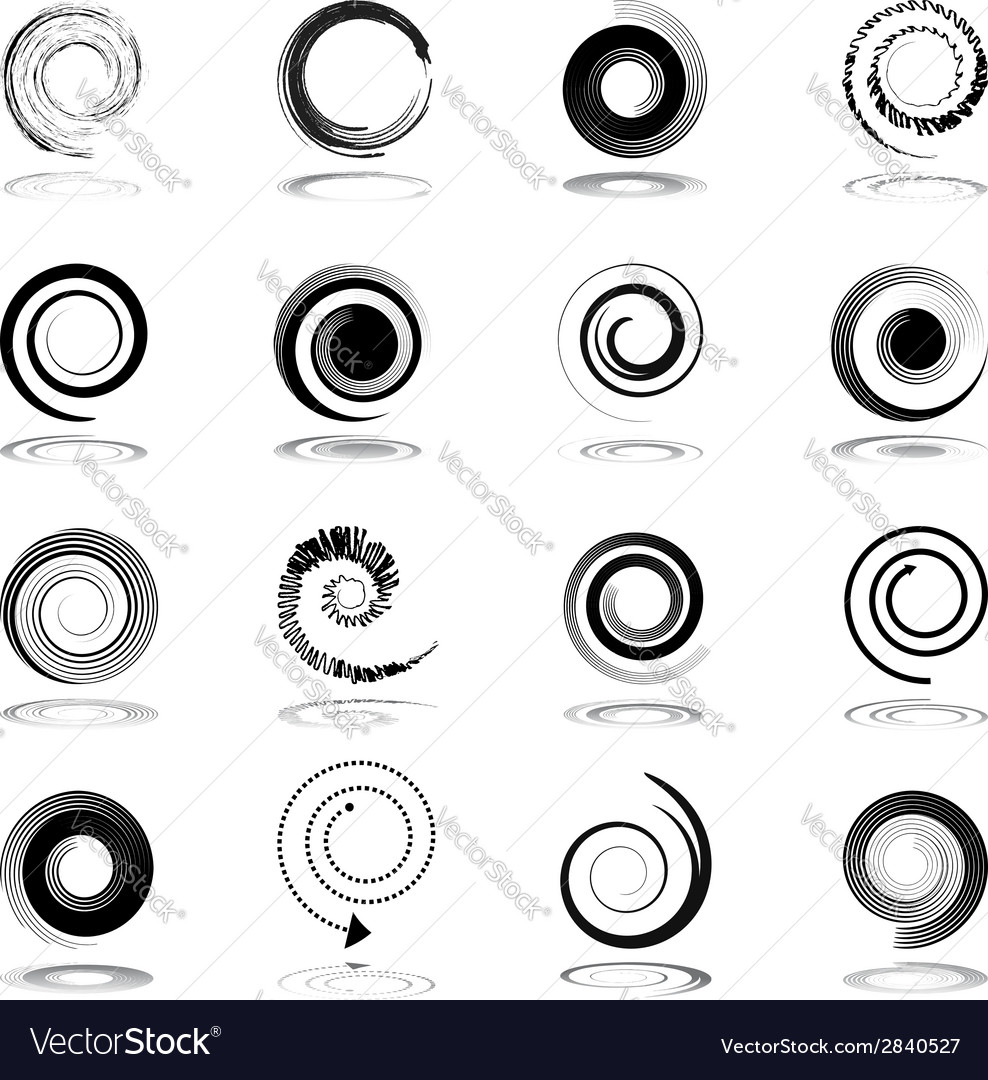 Spiral design elements Royalty Free Vector Image