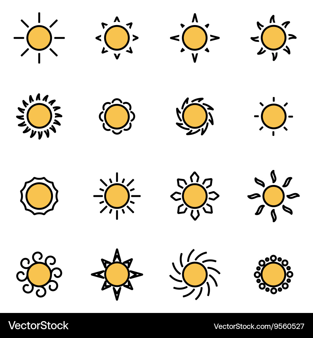 Trendy flat line icon pack for designers and Vector Image