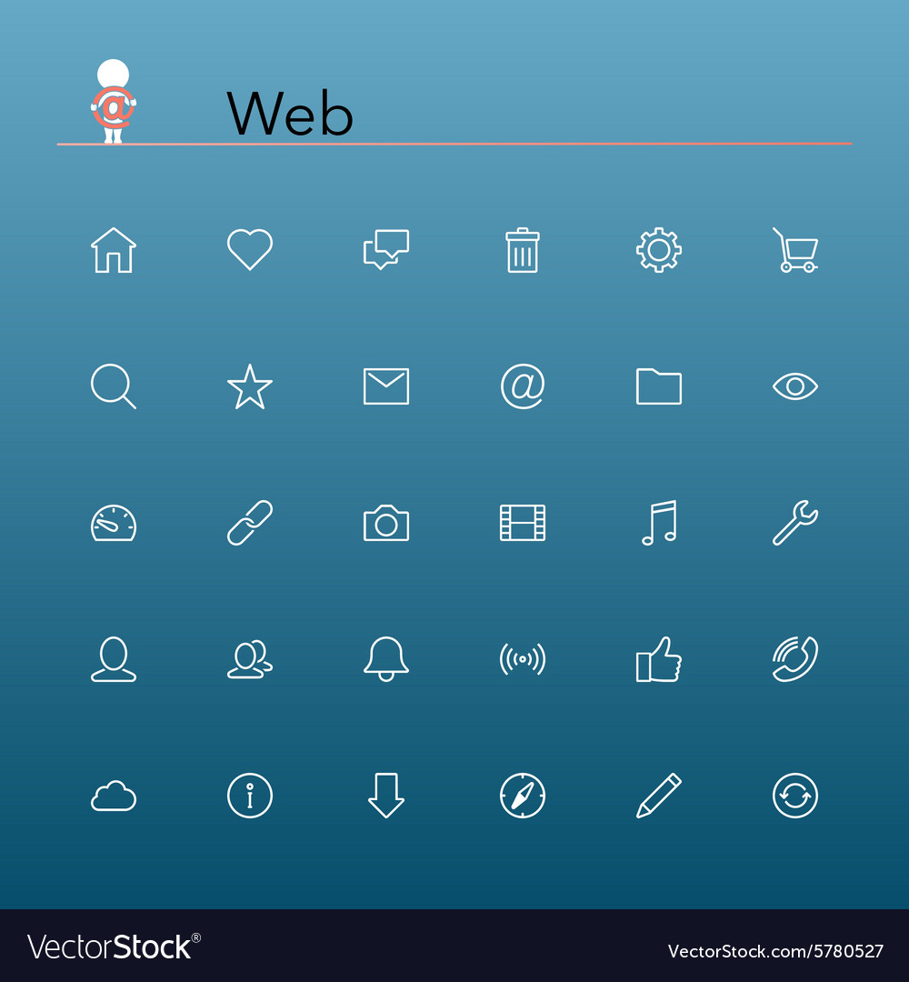Web line icons Royalty Free Vector Image - VectorStock