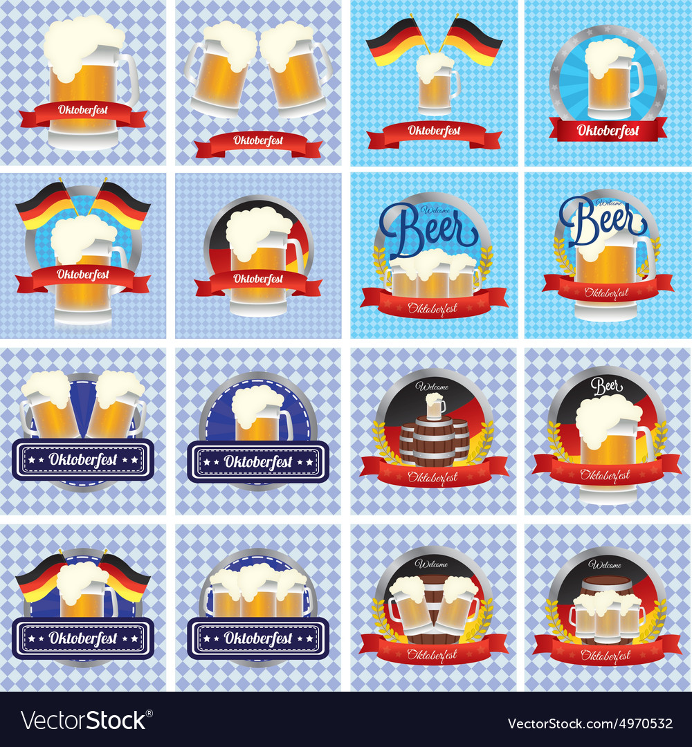Abstract set oktoberfest background with some Vector Image