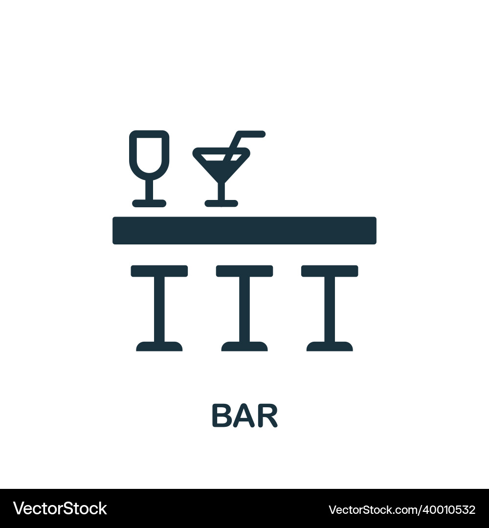 Bar icon monochrome sign from restaurant Vector Image