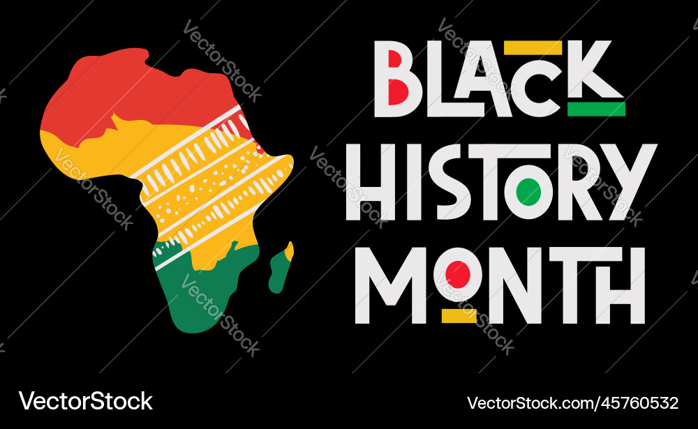 Black history month hand lettering text design Vector Image