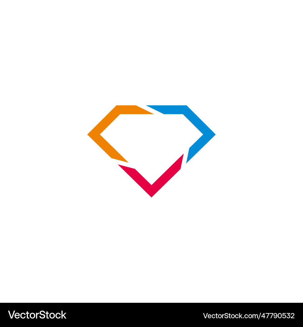 Colorful simple diamond decoration symbol Vector Image