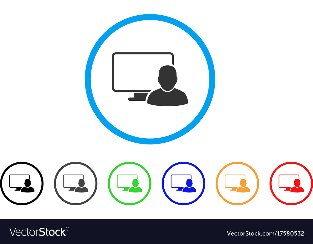 Computer user rounded icon Royalty Free Vector Image