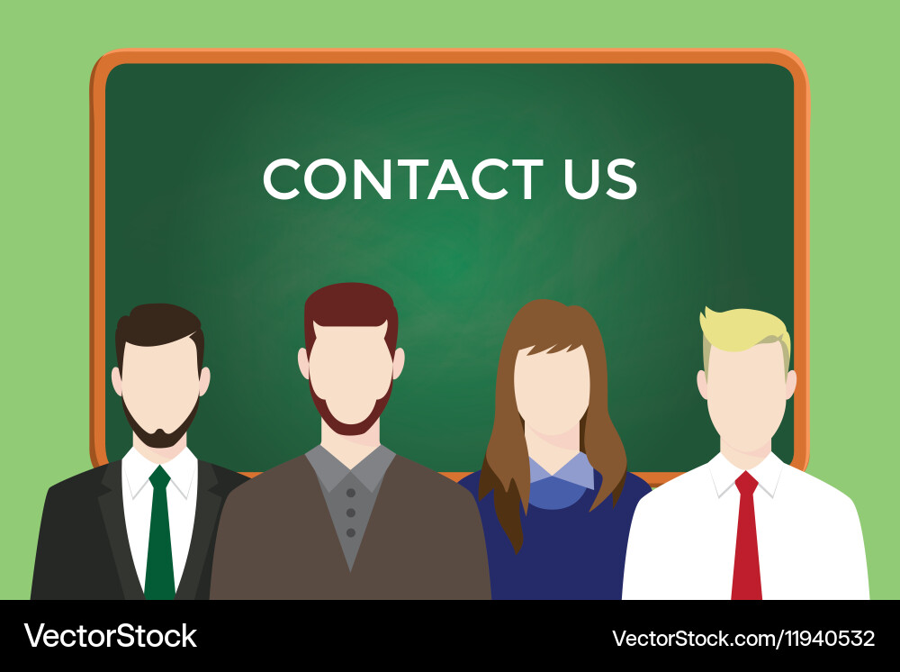 Contact us business team stand Royalty Free Vector Image