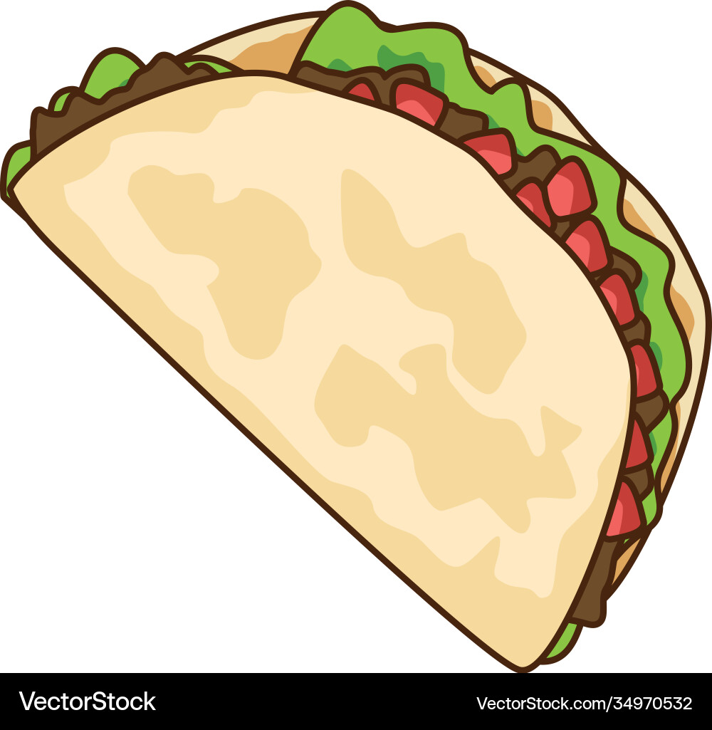 Delicious taco fast food icon Royalty Free Vector Image
