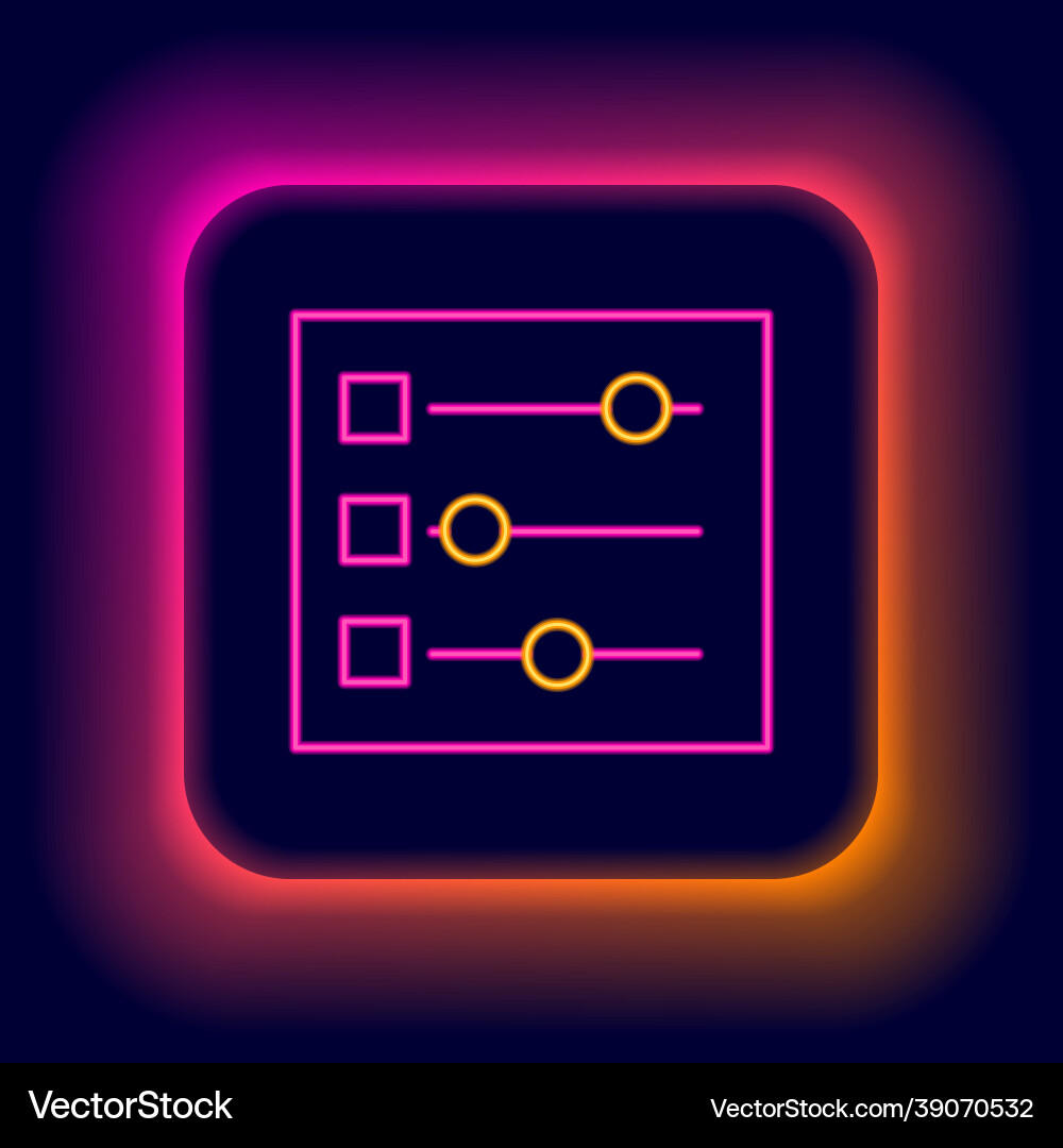 Glowing neon line car settings icon isolated Vector Image