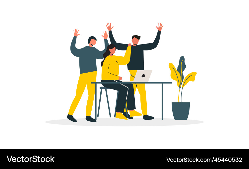 Good successful teamwork happy business team Vector Image
