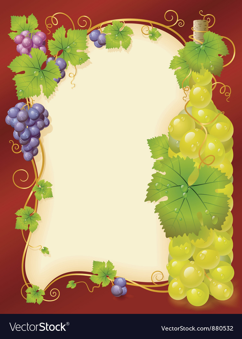 Grape frame Royalty Free Vector Image - VectorStock
