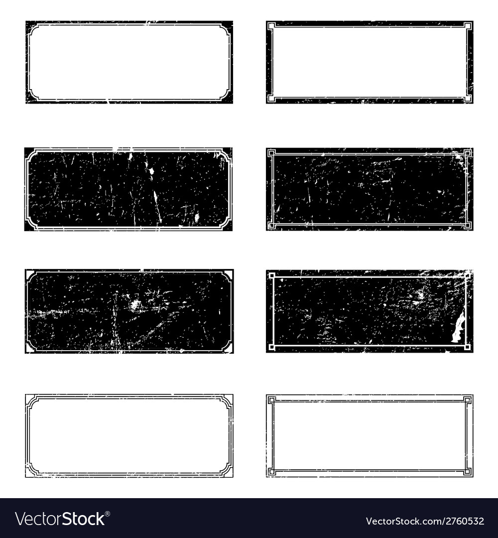 Grunge rectangle frames Royalty Free Vector Image