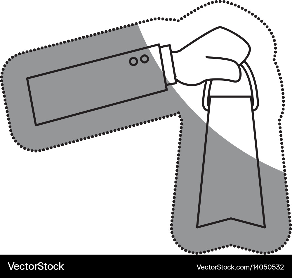 Hand human with shopping bag isolated icon Vector Image
