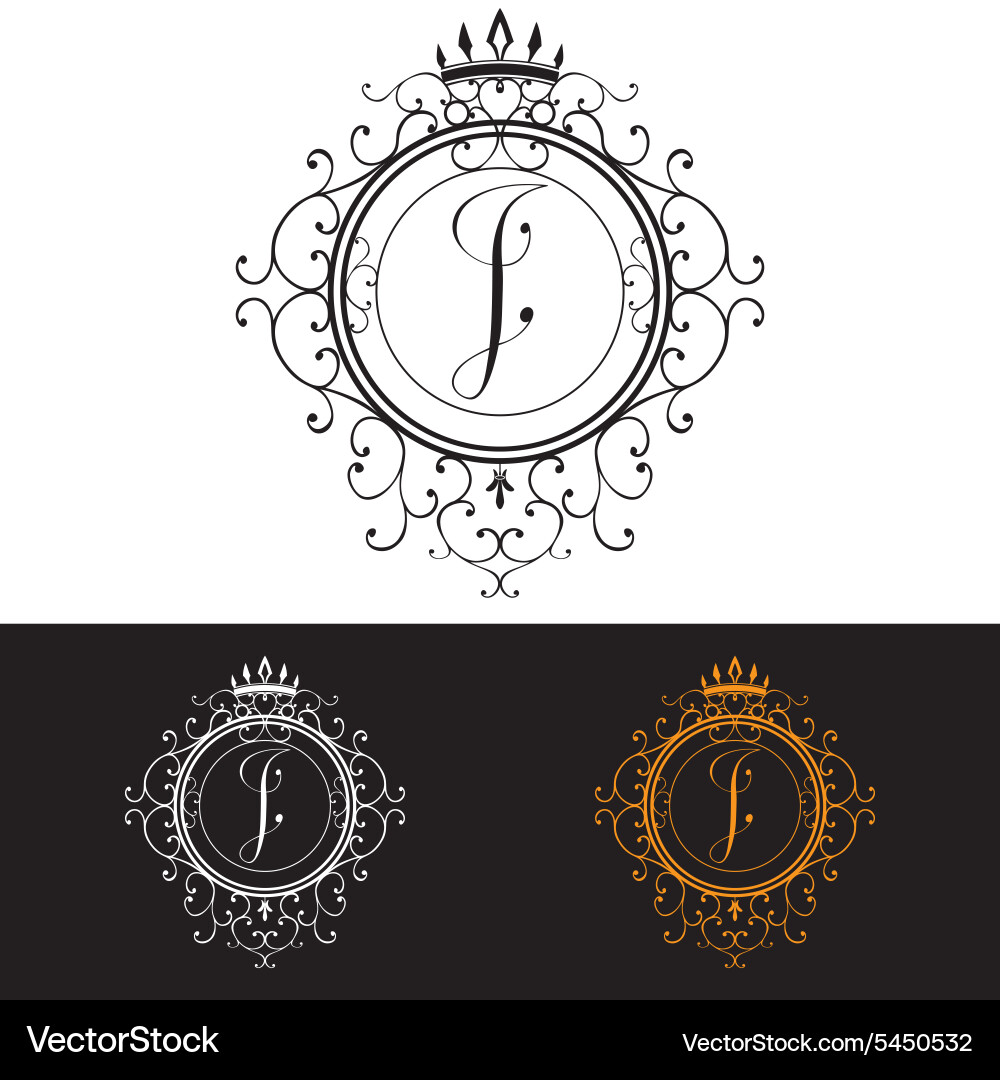 Letter i luxury logo template flourishes Vector Image