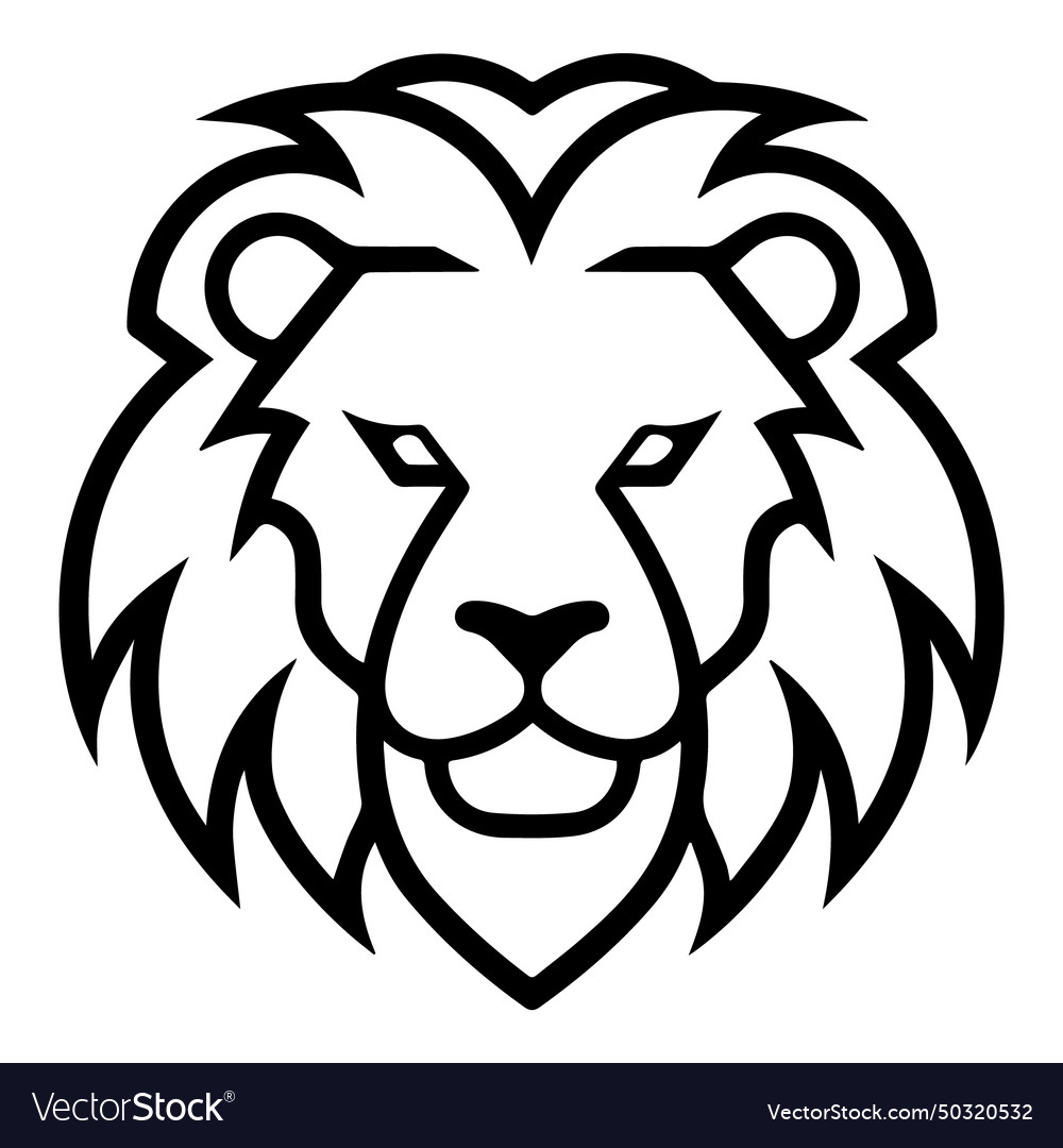 Lion flat icon isolated on white background Vector Image