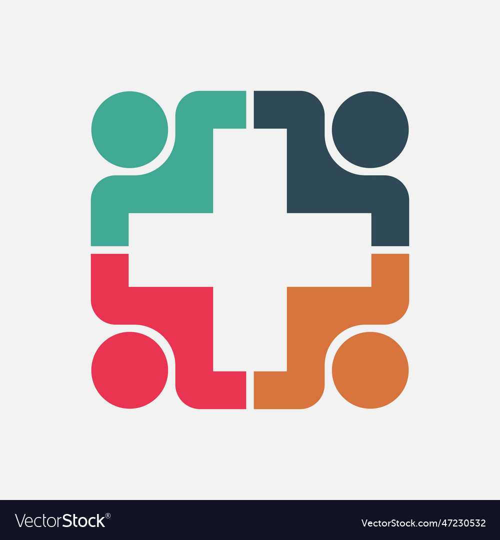 Meeting room people logogroup of four persons Vector Image Meeting room people logogroup of four persons Vector Image