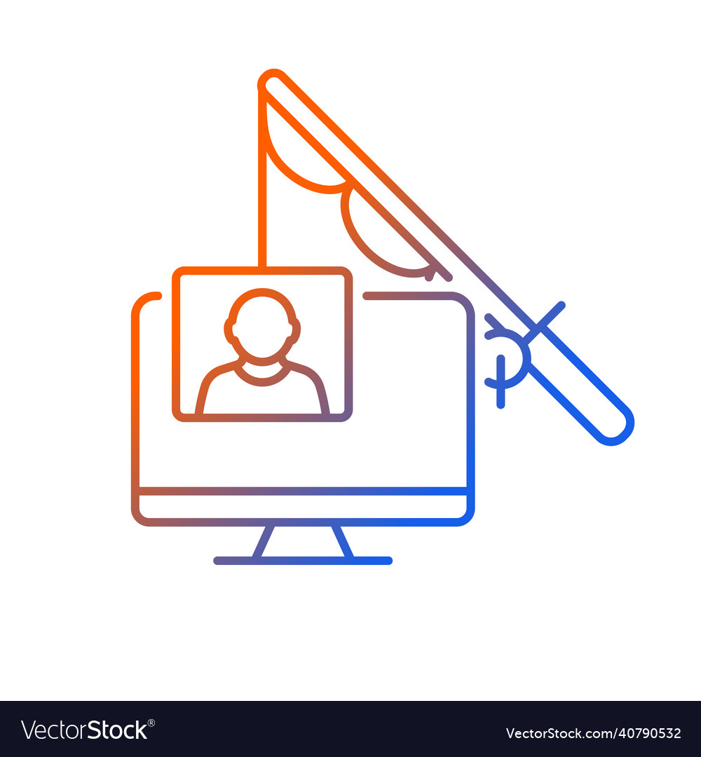 Phishing gradient linear icon Royalty Free Vector Image