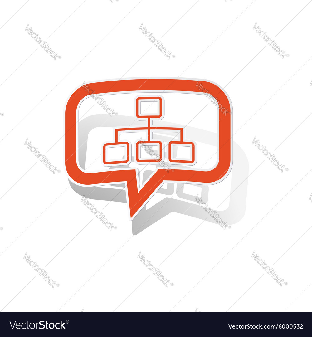 Scheme message sticker orange Royalty Free Vector Image