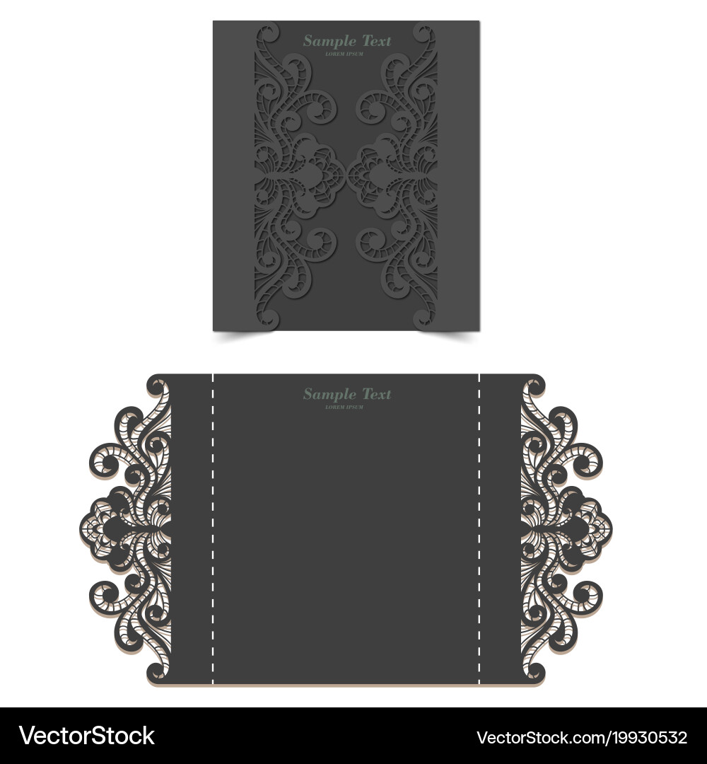 Template of a greeting card with an openwork Vector Image