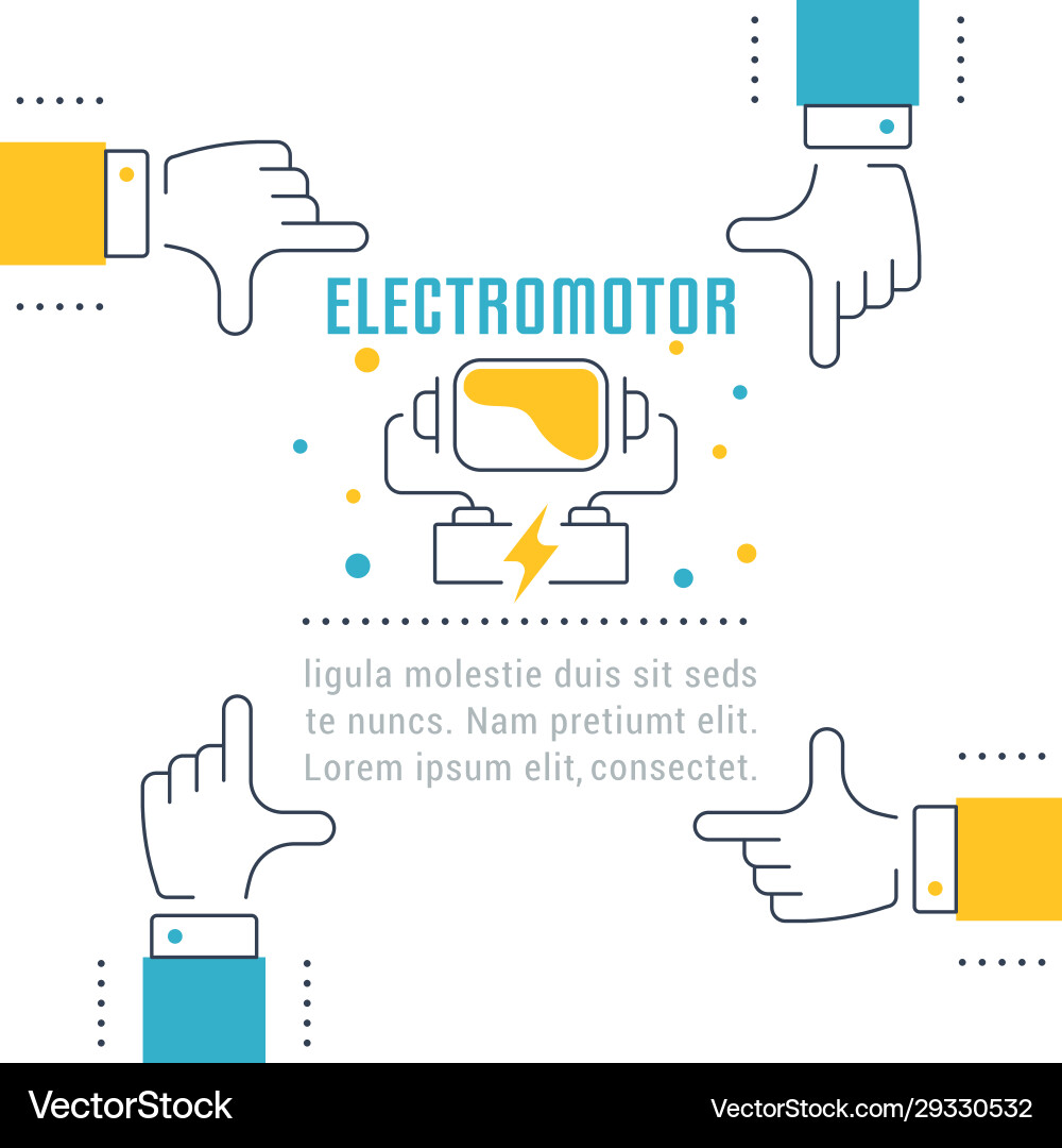 Website banner and landing page electromotor Vector Image