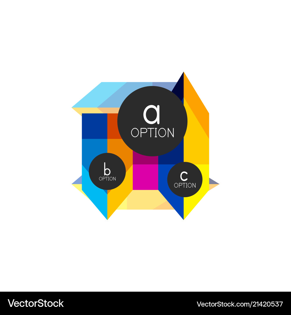 Abstract colorful geometric option infographics Vector Image