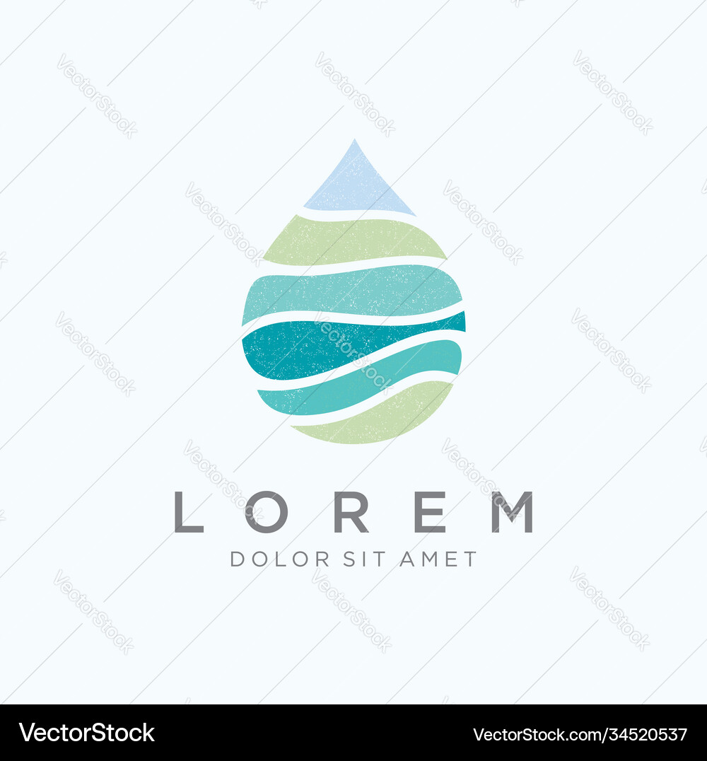 Abstract water drop logo design graphic colorful Vector Image