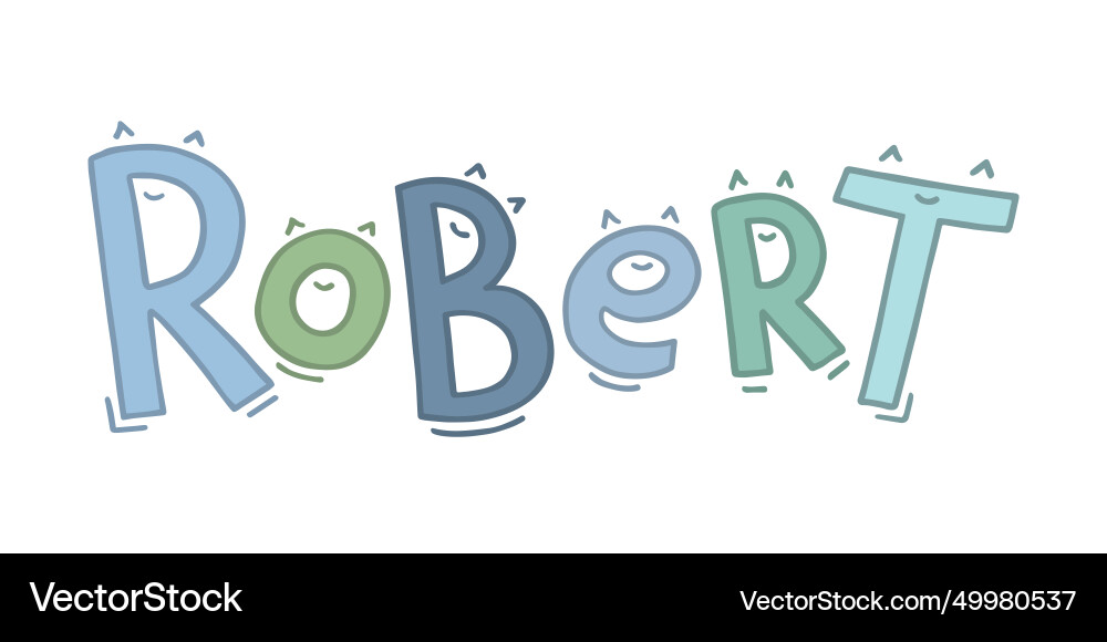 Baby boy name robert cute lettering Royalty Free Vector