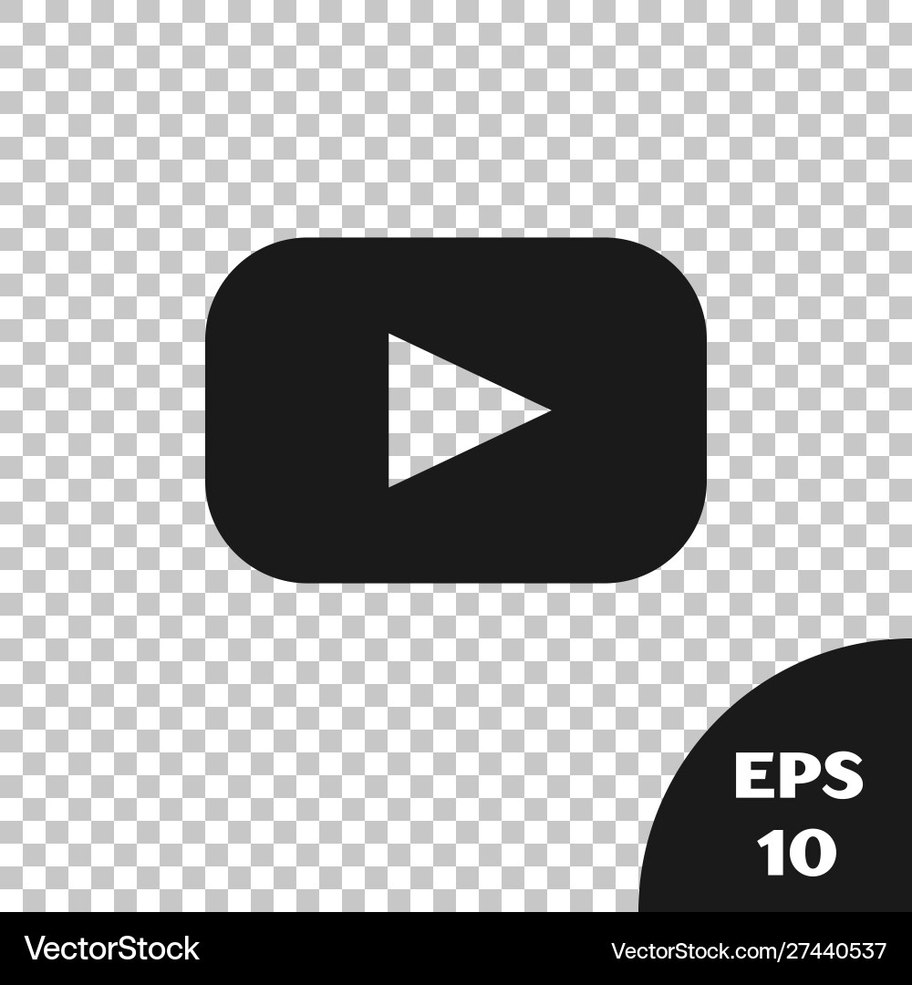 Black play icon isolated on transparent background