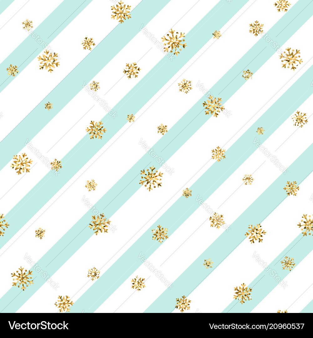 Christmas gold snowflake seamless pattern golden Vector Image
