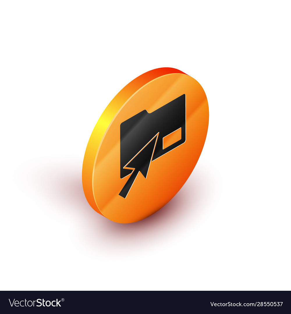 Isometric cursor click document folder icon Vector Image