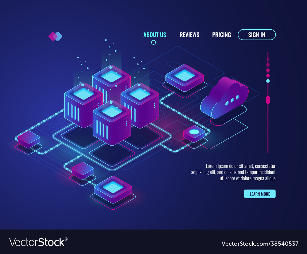 Isometric networking conncetion internet network Vector Image