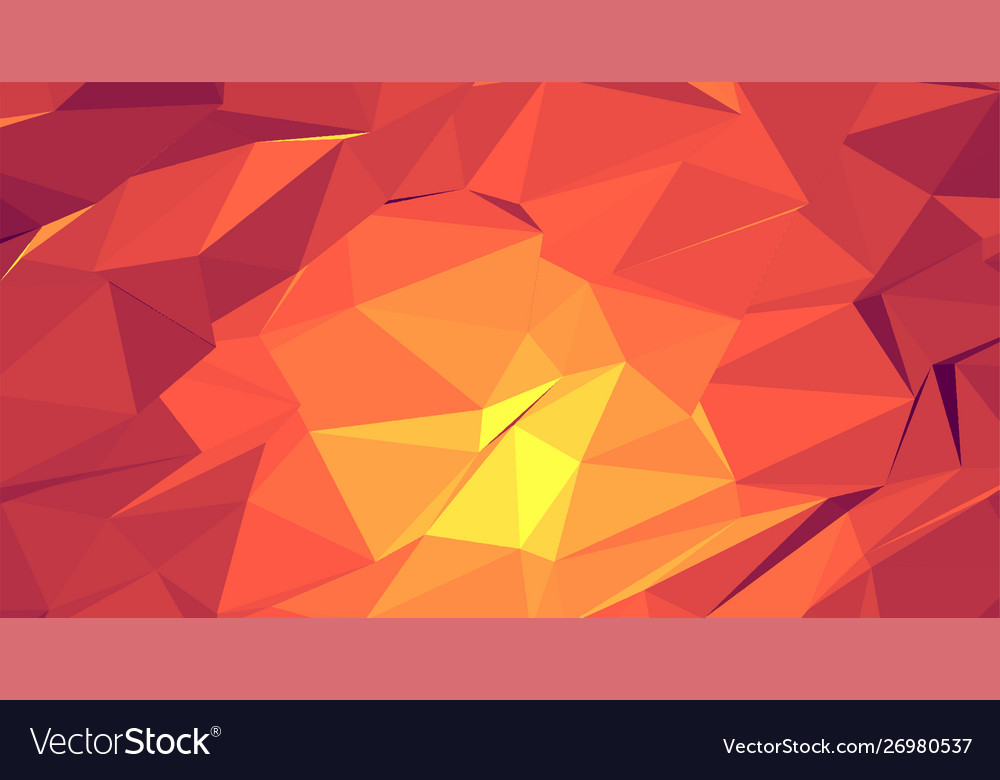 Orange red low polygon gradient background Vector Image