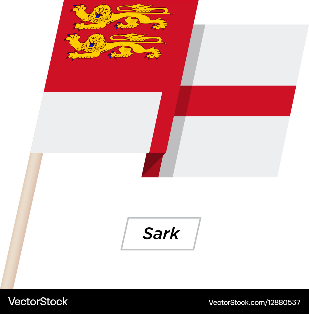 Sark ribbon waving flag isolated on white Vector Image