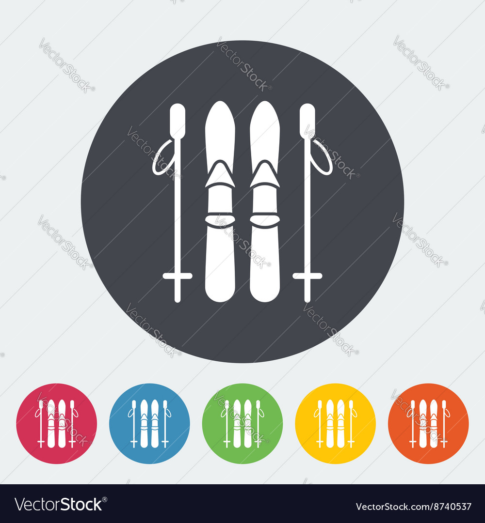 Ski flat icon Royalty Free Vector Image - VectorStock