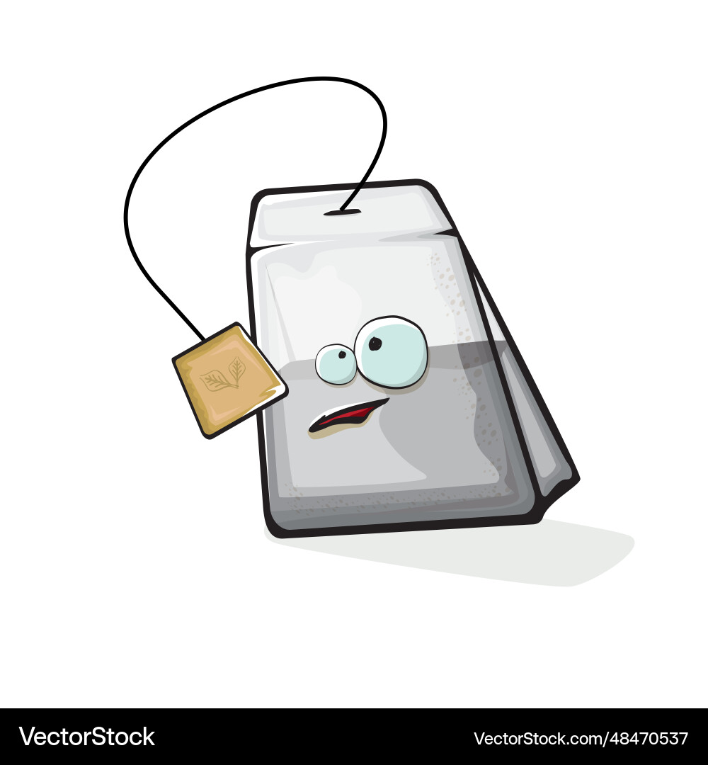 Tea bag character cartoon isolated Royalty Free Vector Image