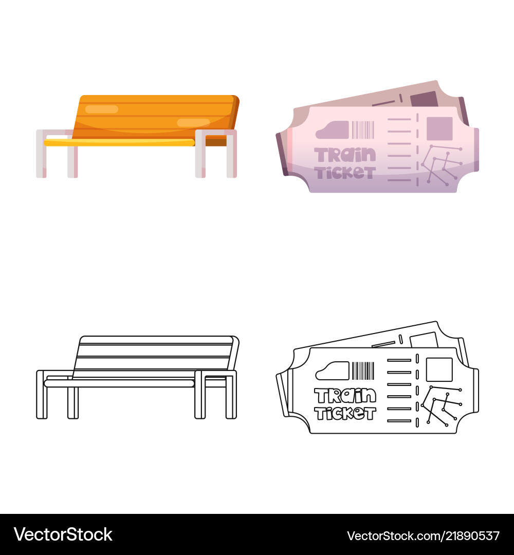 Train and station symbol Royalty Free Vector Image