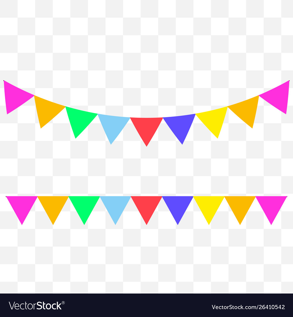 Decorative colorful party pennants Royalty Free Vector Image