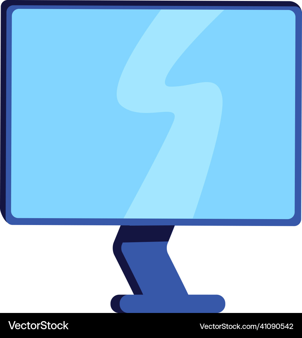 Desktop monitor flat color object Royalty Free Vector Image