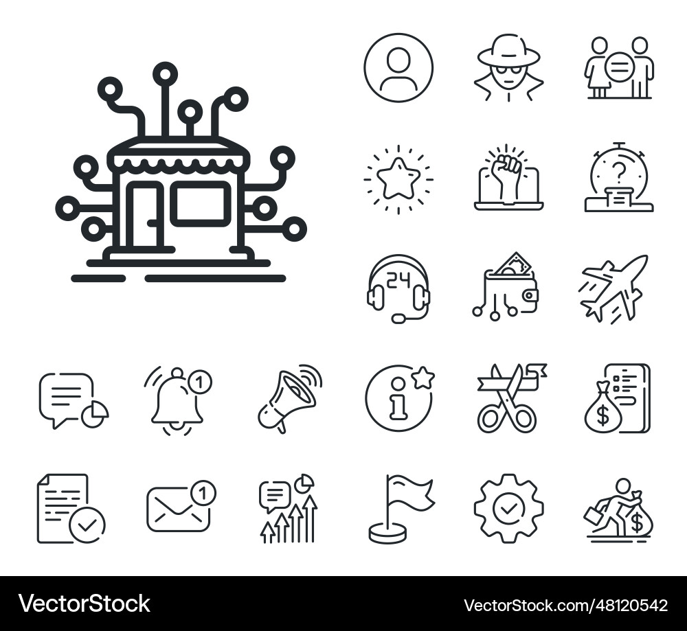 Distribution network line icon market store sign Vector Image