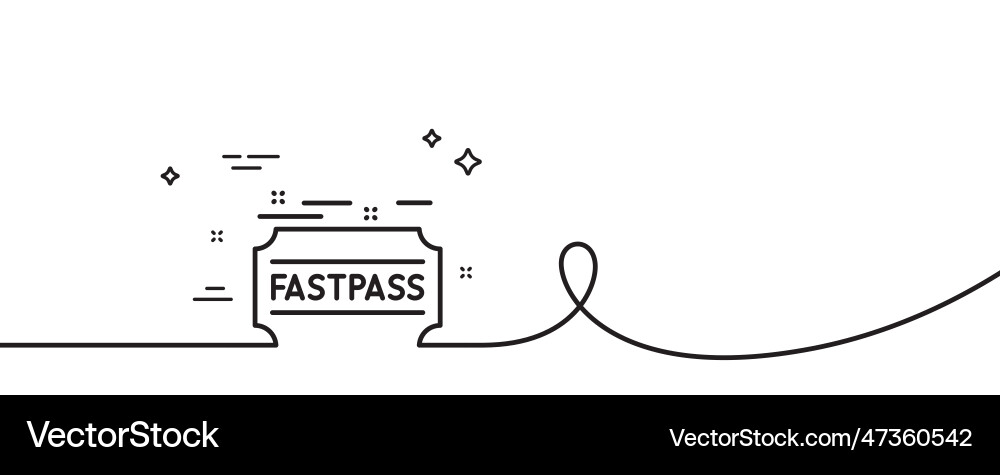 Fastpass line icon amusement park ticket sign Vector Image